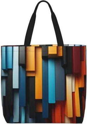 Generic Agencement &Agrave; Rayures Sac Courses D&eacute;contract&eacute; Sacs De Courses L&eacute;ger Sac Fourre-Tout Pour Plage Gym Quotidienne