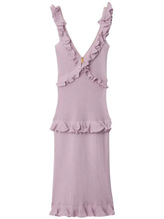 Burberry robe en soie mélangée - Rose