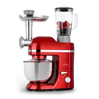 Klarstein Klarstein Robot Patissier Multifonctions, Batteur sur Socle, Bol 5L, Robot Cuisine 1800W, Blender 1.5L, Robot Multifonction Petrin Boulangerie, Hachoi