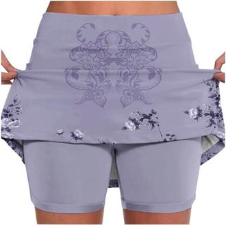 Generic Jupes athlétiques pour femmes avec short décontracté, jupe-short pour tennis, golf, pickleball, course à pied, style rétro, taille haute, entraînement