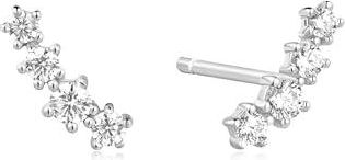 Ania Haie Boucles doreilles Miss TWINKLE pour femme en argent sterling 925, serties de 8 zircons, dimensions : 10,3 x 3,3 mm, emballage cadeau inclus