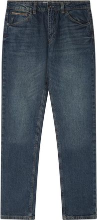 Springfield Herren 5 Pockets Denim Dirty Dark Wash with Wrinkles On The Front. Regular Jeans, T&uuml;rkis, 30