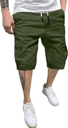 Generic Pantalons de Jogging Hommes Pantalons Hommes D&eacute;t&eacute; Couleur Unie Grande Taille D&eacute;contract&eacute; Tous Les Shorts, Pantalon Cargo Tiss&eacute; &Agrave; La Mode Avec Poches, 