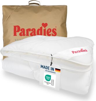 Paradies Ganzjahresdecke 135x200 cm - Prima Bio, kuschelige + atmungsaktive Bettdecke 135x200, Steppdecke