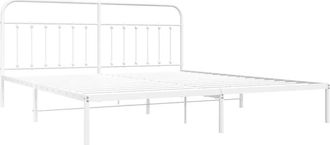 Generic Bettgestell mit Kopfteil aus Metall, Kopfteil für Doppelbett, Rückenlehne für Bett, (schwarz, 120 x 190 cm) (193 x 203 cm)