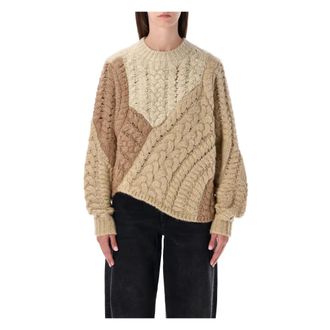 Isabel Marant Patchwork Beige Strickpullover Aw25 - - Knitwear - Damen - Mehrfarbig - S