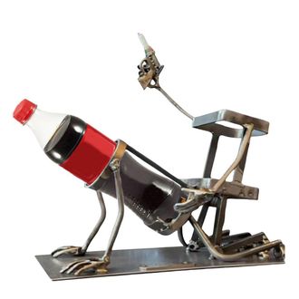 Generic Theken-Weinregal - Lustiger metallener Totenkopf-Skelett-Weinflaschenhalter for Whiskey- und Bierdisplay, ideal for Zuhause, Küche oder Männerhöhle - 