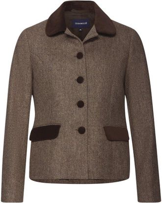 Highmoor Outdoorjacke Fischgrat-Jacke mit Samtdetails