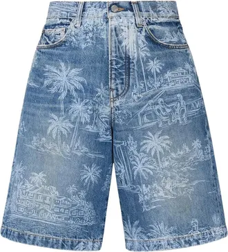 Amiri Chateau Palms Denim Short