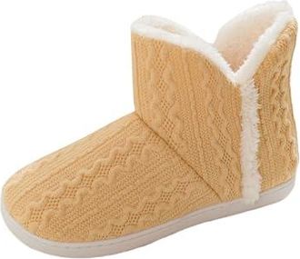 Generic Chaussures montantes tricotées dautomne et dhiver pour homme et femme - Bottes chaudes décontractées pour hommes et femmes, jaune, 41 EU