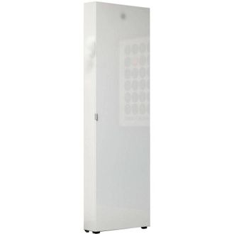 Dmora Mehrzweckschrank Ippolita, 1 T&uuml;r, 11 Regalb&ouml;den, Made in Italy, 12 F&auml;cher, 60x200 cm, Hochglanz Wei&szlig;