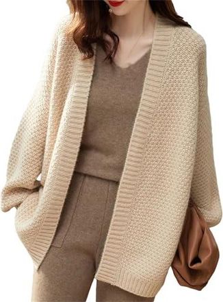 Generic Cardigan dhiver &eacute;pais &agrave; col en V pour femme - Mode cor&eacute;enne - Pull cardigan, Beige Camel, XL