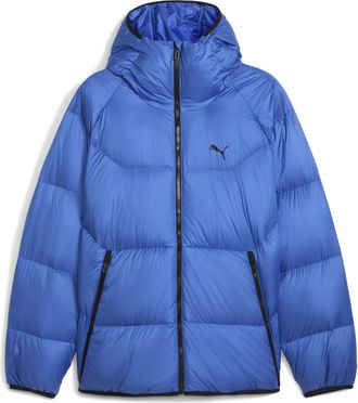 Puma Herren Daunen-Pufferjacke mit Kapuze L, Mountain Blue