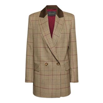 Elena Miro Zweireihiger Blazer - - Jackets - Damen - Beige - M