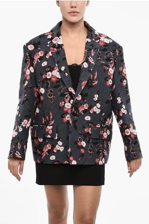 Dsquared2 Floral-Motif Cotton Blend Oversized Blazer size 40