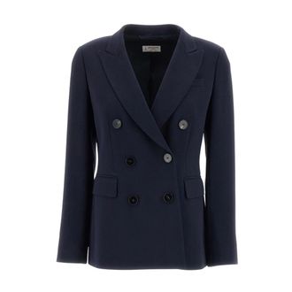 Alberto Biani Zweireihiger Cady-Blazer - - Jackets - Damen - Blau - XS