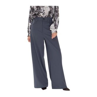Erika Cavallini Semi Couture Femme, Pantalons, Gris, Taille: 38 FR Pantalone palazzo 5 tasche