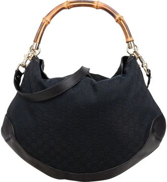 Gucci Crossbody Bags - Gucci GG Monogram Bamboo Peggy Handbag - Gr. unisize - in Schwarz - f&uuml;r Damen