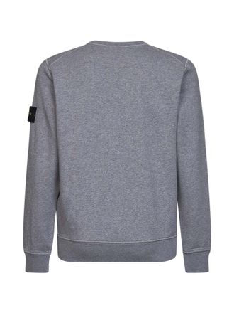 Stone Island Mens Crewneck Sweatshirt Organic Cotton Melange Grey Sweatshirts Sweater