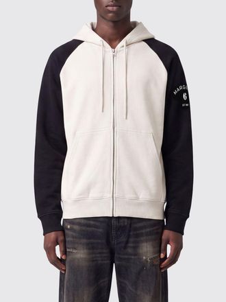 Maison Margiela Sweat &agrave; capuche zipp&eacute; bicolore en coton