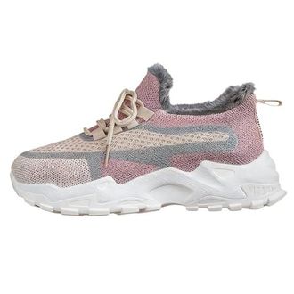 Generic Baskets Femme Chaussures de Sport Marche dhiver avec Doublure en Peluche Chaussures de Course Semelle Antid&eacute;rapante Chaude L&eacute;g&egrave;res Fitness Sneakers D&eacute;