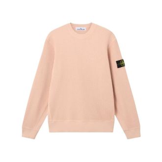 Stone Island Homme, Sweatshirts et sweats &agrave; capuche, Rose, Taille: S SweaT-shirt ras du cou en coton gaufr&eacute;