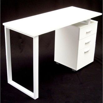 Apex Schreibtisch 120x50 Weiß Bürotisch Computertisch Arbeitstisch Schubladen 57042