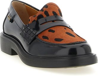 Tod's Pony Hair Leopard-Print Loafer - Black