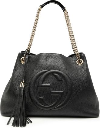 Gucci 2000-2015 Medium Leather Soho Chain tote bag - Schwarz