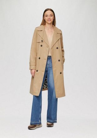 s.Oliver Trenchcoat Outdoor-Mantel Wattierter Trenchcoat mit Innenprint