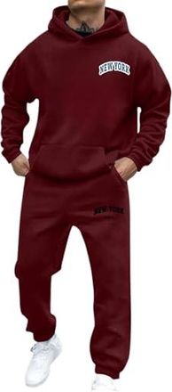 Generic Surv&ecirc;tement pour homme imprim&eacute; &agrave; manches longues et pantalon de surv&ecirc;tement &agrave; jambe droite - Ensemble moderne de sport - Haut de jogging et pantalon -