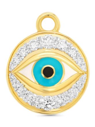 Sara Weinstock 18kt Evil Eye Gelbgoldanh&auml;nger mit Diamant