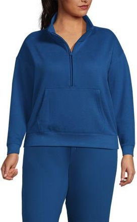 Lands End Sweatshirt SERIOUS SWEATS mit Reißverschluss, Damen, Größe:48-50 plus, Blau, Baumwoll-Mischung/Polyester-Mischung, by Lands End