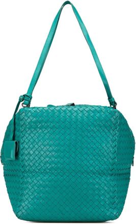 Bottega Veneta Hobo Bags - Nappa Intrecciato Cube Shoulder Bag - Gr. unisize - in Blau - f&uuml;r Damen