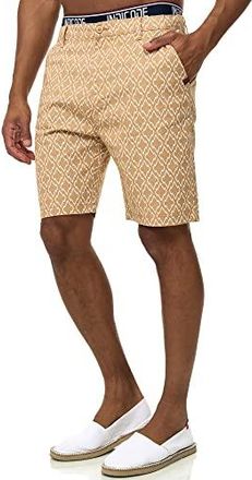 Indicode Hommes Apostolis Chino Shorts | Pantalon Court Chino à 4 Poches Tan M