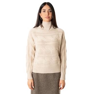 Max Mara Femme, Pulls, Beige, Taille: 38 FR Maglia in morbida lana collo alto