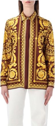Versace Femme, Blouses et Chemises, Multicolore, Taille: 40 FR Barocco Silk Shirt