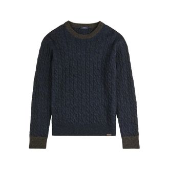 Fay Pull &agrave; col rond - Homme - Pulls - Bleu - Taille: M