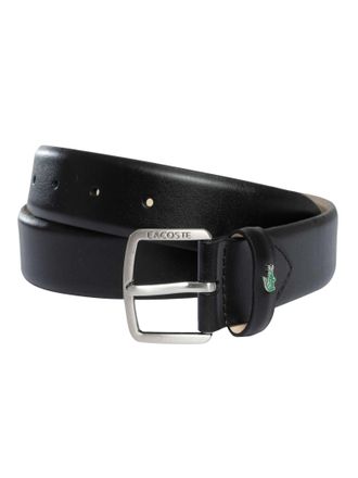 Lacoste G&uuml;rtel Aus Spaltleder, Schwarz