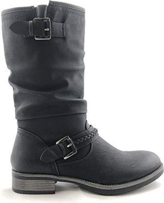 Rieker Bottes DEstella Womens Veau Longueur en Reste 39 Medium Noir