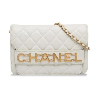 Chanel Pre-owned 19 Sac bandouli&egrave;re matelass&eacute; en cuir dagneau - Femme - Pre-owned - Blanc - Taille: ONE Size