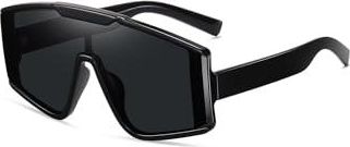 Generic Lunettes De Soleil Carr&eacute;es &Agrave; Monture Large For Hommes Et Femmes, Personnalis&eacute;es For Les F&ecirc;tes Et Les Photos.(Black)