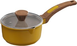 Cooksmart Signature Saucenpfanne mit Deckel, 16 cm, Ringelblume, Aluminiumguss, Keramik, antihaftbeschichtet, f&uuml;r Induktions-, Gas-, Keramik- und Elektroherde g