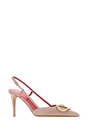 Valentino Garavani Womens Antiqued Pink Leather Vlogo Signature Pumps Poudre Scarpe Con Tacco High Heel Shoes
