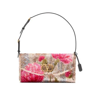 Valentino Garavani DeVain Small Embroidered Shoulder Bag
