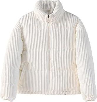 Generic Vestes chaudes et rembourr&eacute;es pour femmes, couleur unie, coupe ample, manteau dhiver 2026, blanc, L