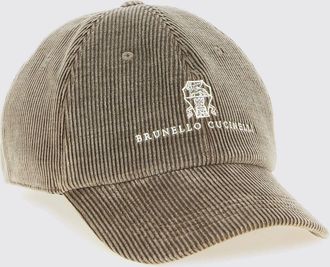 Brunello Cucinelli Casquette de baseball en velours c&ocirc;tel&eacute; de coton et cachemire