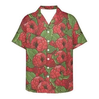 Keephen TangoDS Past&egrave;que/P&ecirc;che/Pomme Impression 3D Hawaiian Chemise pour Femmes Hommes Col Revers Manches Courtes Boutonn&eacute;e Chemises F&ecirc;te Aloha Chemises