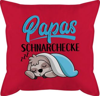 Shirtracer Kissen 50x50 - Geschenk zum Vatertag - Papas Schnarchecke - Faultier Vatertagsgeschenk - 50 x 50 cm - Rot - ostergeschenke für eltern papa geschenke h