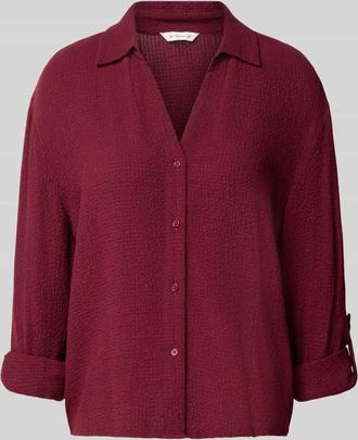 Tom Tailor Hemdbluse mit strukturierter Crinkle-Optik aus Viskosemix